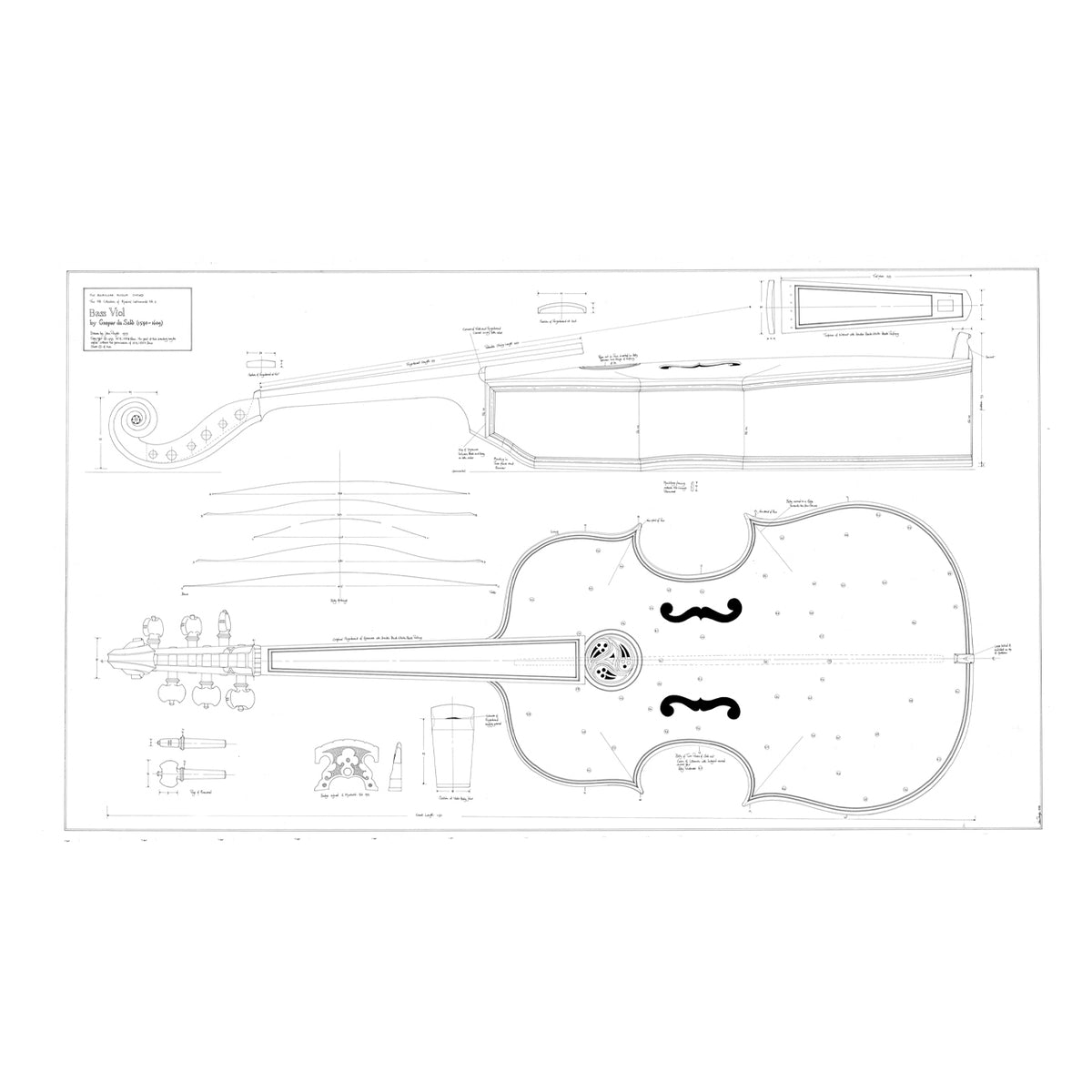 No. 2 Bass Viol by Gasparo da Salò Print– Ashmolean Museum