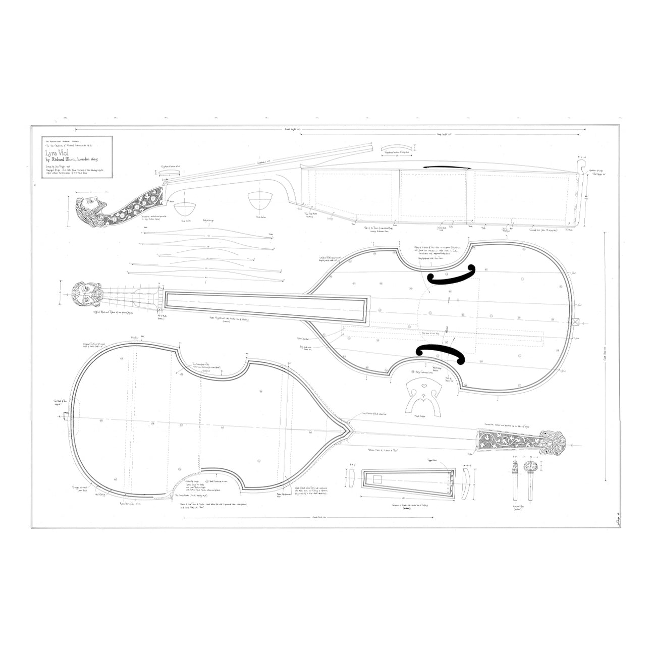 No. 6 Lyra Viol by Richard Blunt Print– Ashmolean Museum