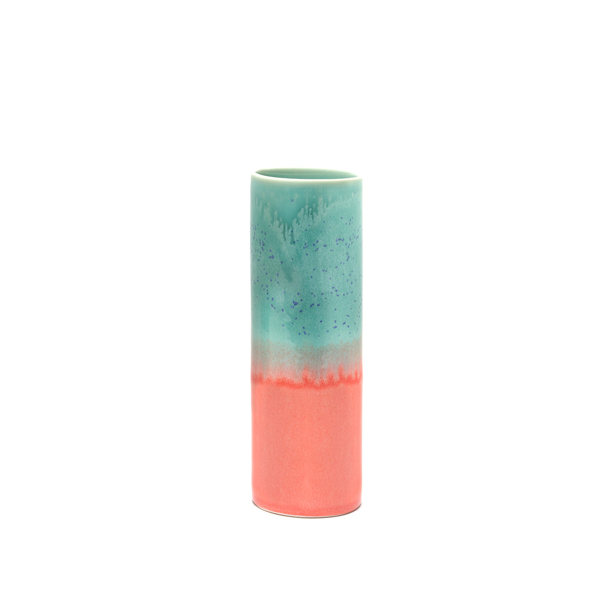 Light Blue and Coral Cylinder Vase– Ashmolean Museum