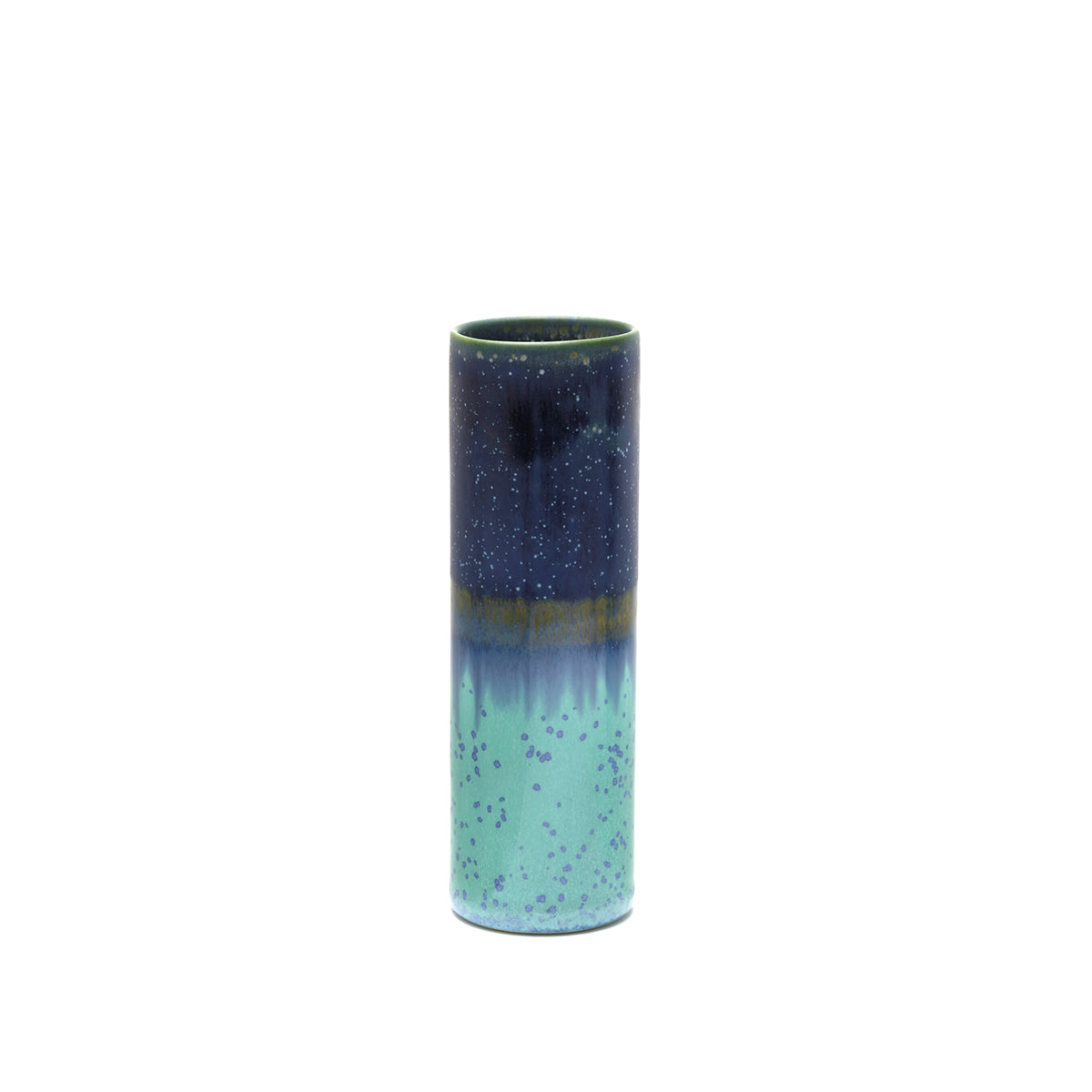 Teal, Blue and Light Blue Cylinder Vase– Ashmolean Museum