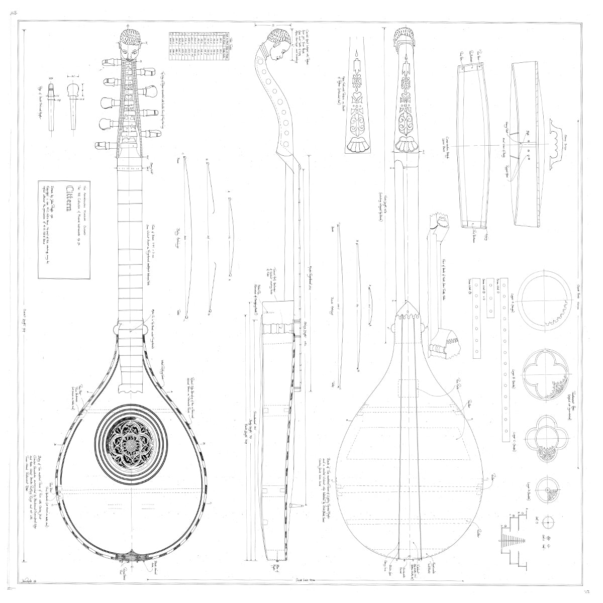 32 Cittern 17th Century Italian Print– Ashmolean Museum